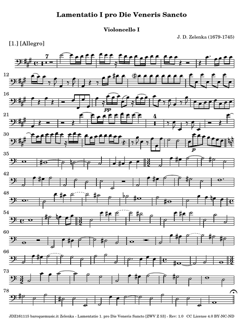 Baroque Cello Music for Good Friday | PDF