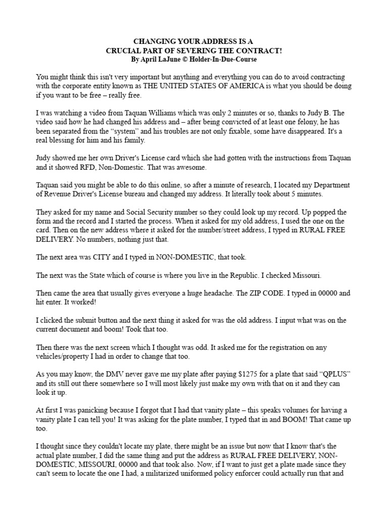 Address Changes For SPCs | PDF | Mail | Department Of Motor Vehicles