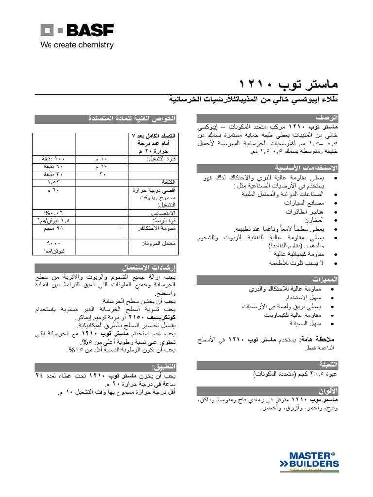 Mastertop 1210 | PDF