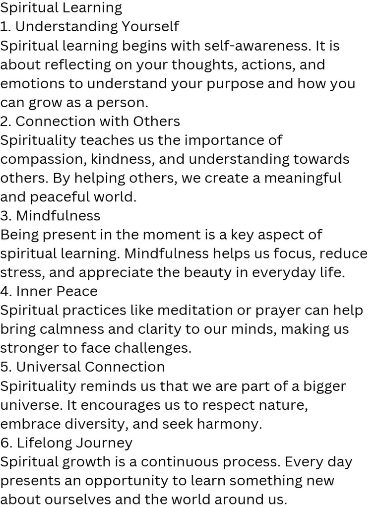 Essentials of Spiritual Learning | PDF