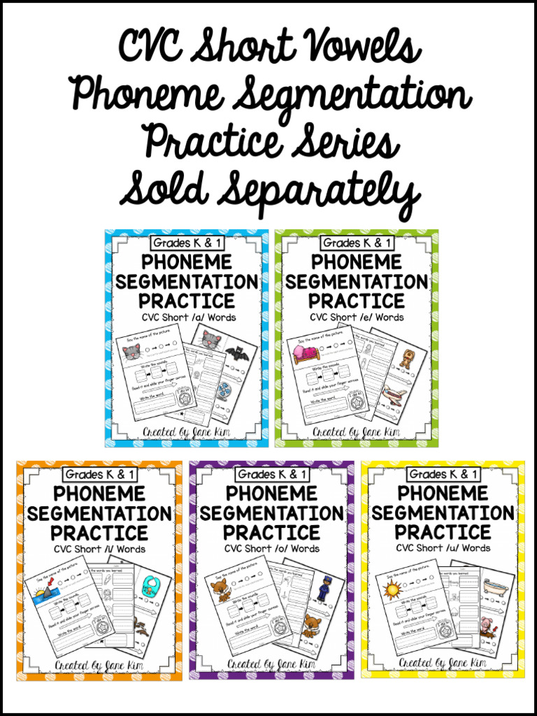 CVC Short Vowels Phoneme Segmentation Practice Series Sold Separately | PDF