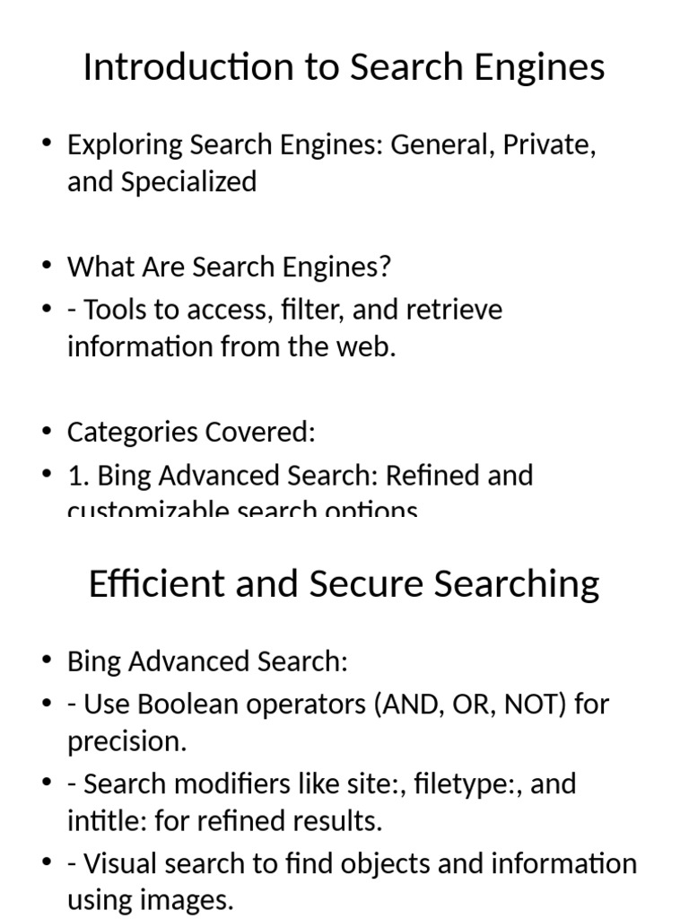 Search Engines Presentation | PDF
