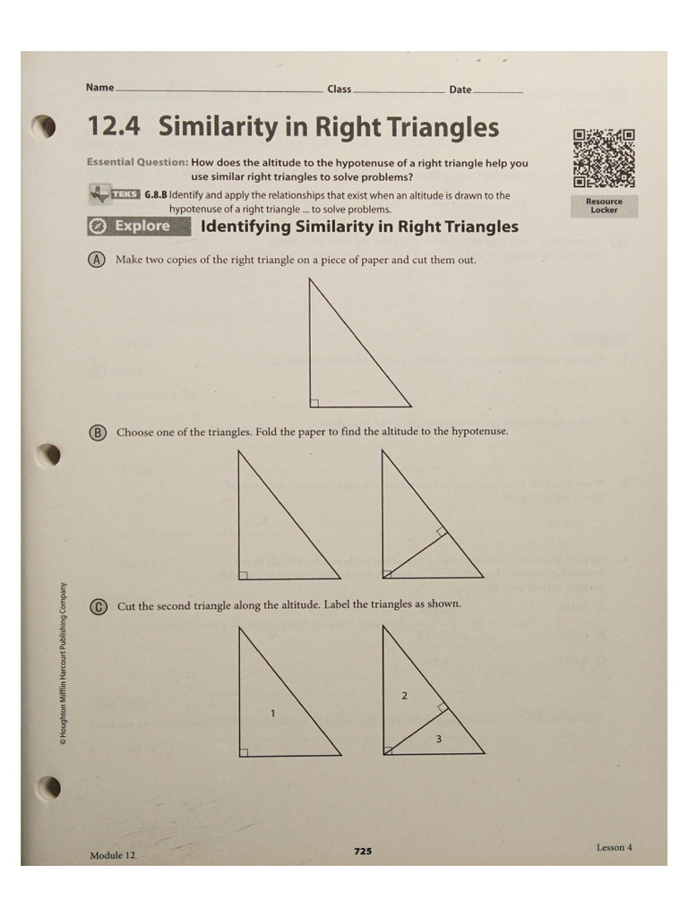 Similar Right Triangles | PDF