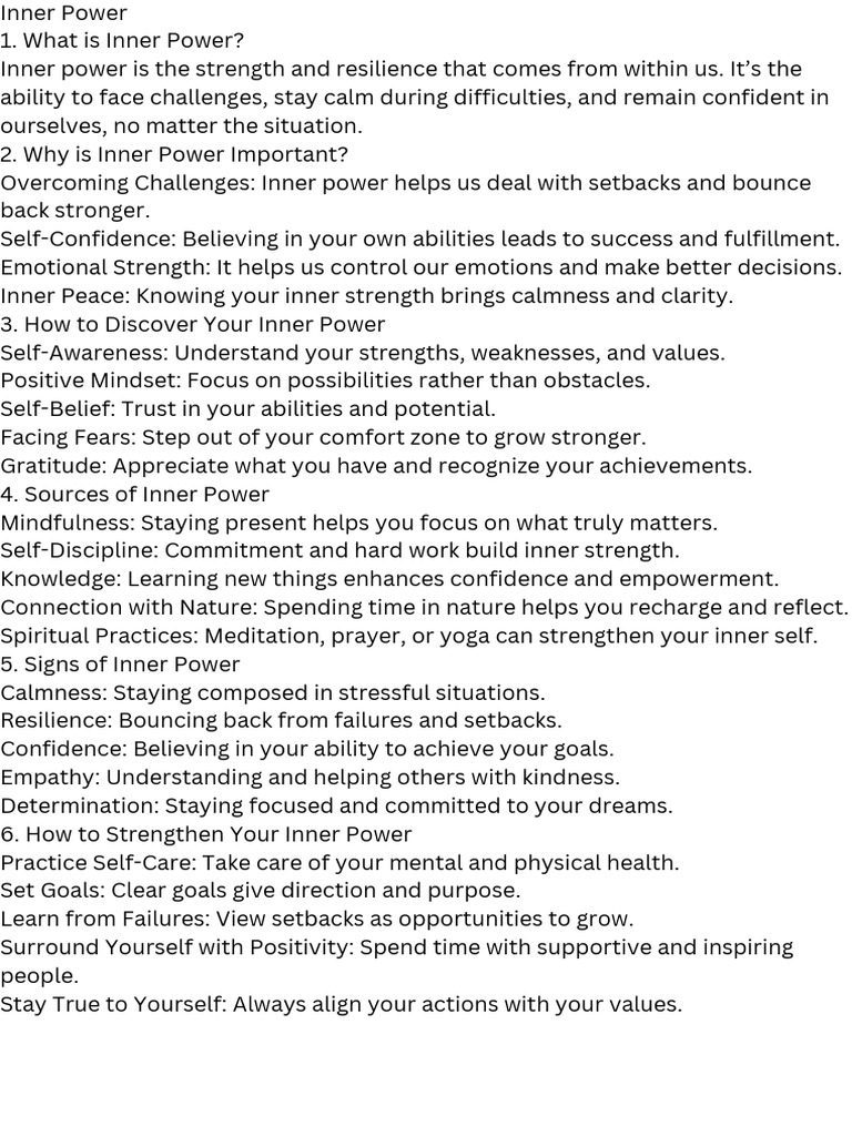 Discovering Your Inner Power | PDF