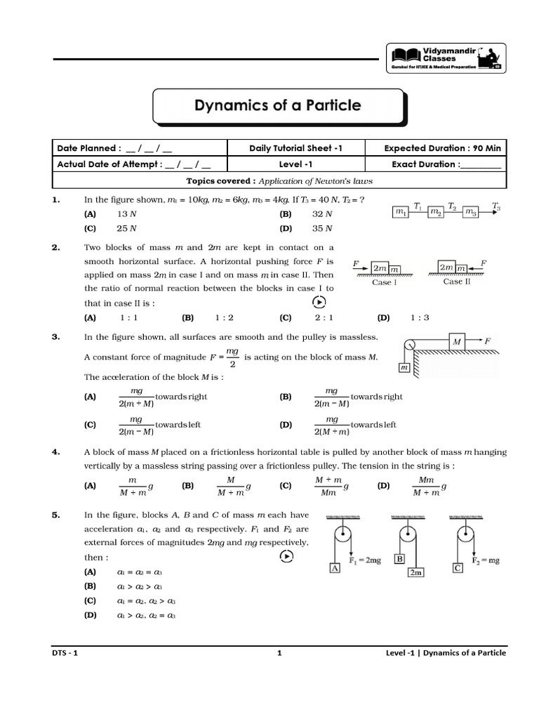 VMC Workbook Class 11 NLM | PDF | Classical Mechanics | Force