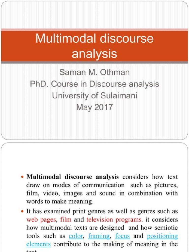 Multimodal Discourse Analysis | PDF Multimodal Discourse Analysis | PDF