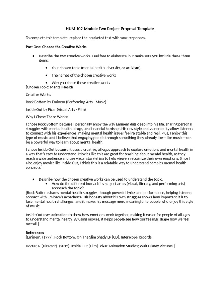 HUM 102 Module Two Project Proposal | PDF