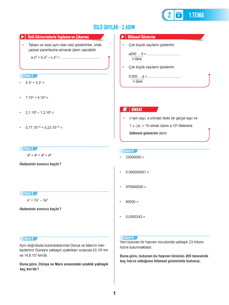 RehberMatematik 9.sınıf 1.tema 02 Ders RMAKADEMİ | PDF