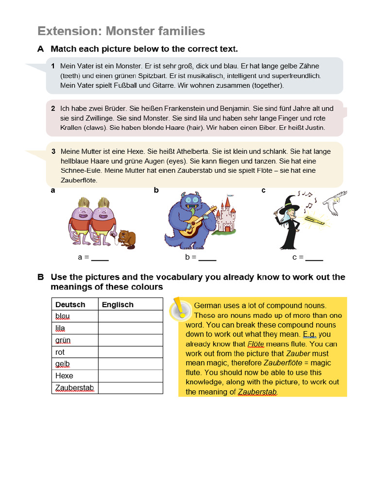 Week 3 HA Worksheet On Family Description and Colours | PDF