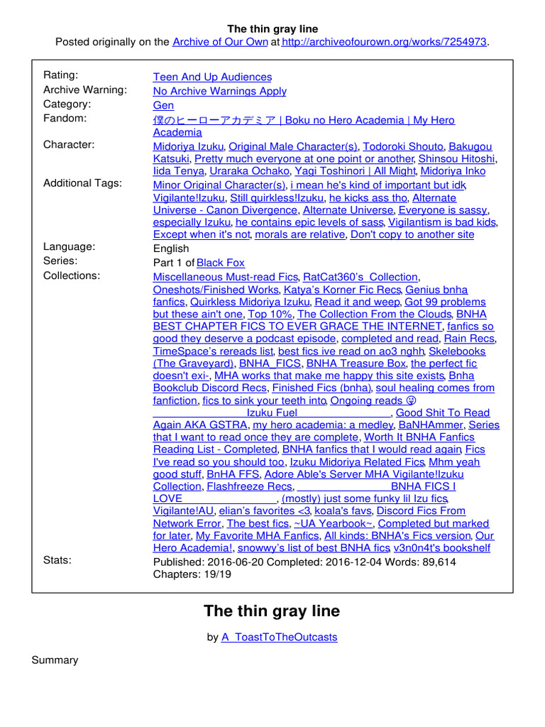 The Thin Gray Line | PDF