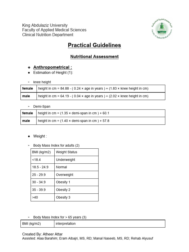 Practical Guidelines | PDF | Body Mass Index | Medical Specialties