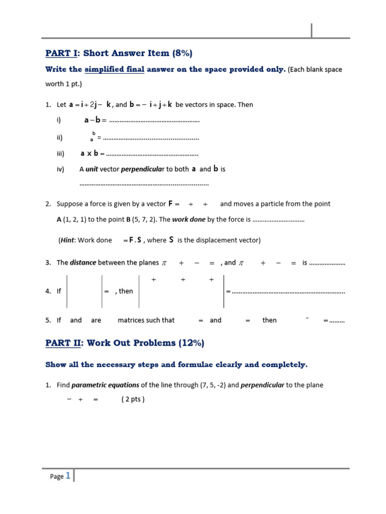 ASTU Applied Math I Mid Exams 1 (Fresh - Astu) Docx | PDF