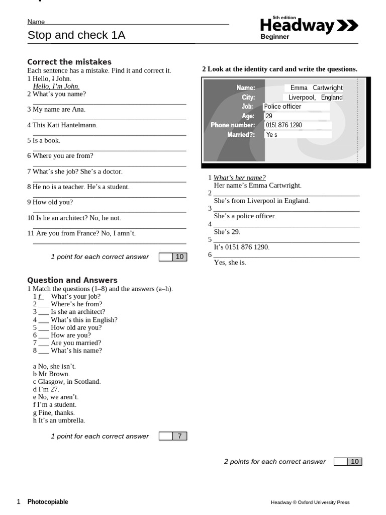 HW5e Beginner Stopcheck 01A | PDF