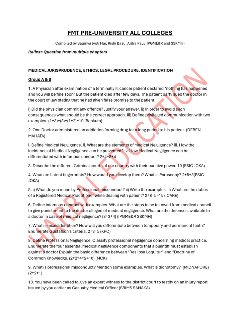 FMT Papers Compilation | PDF | Rape | Autopsy