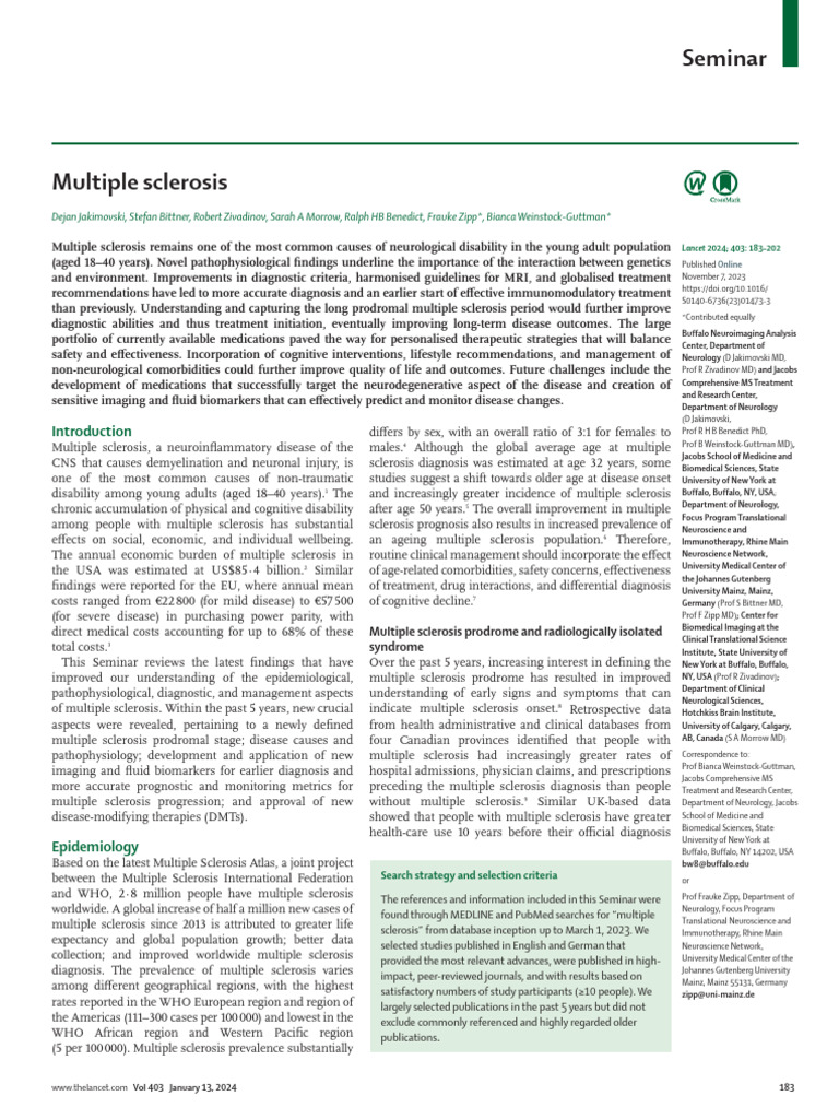 Esclerosis Multiple | PDF | Multiple Sclerosis | Medical Diagnosis