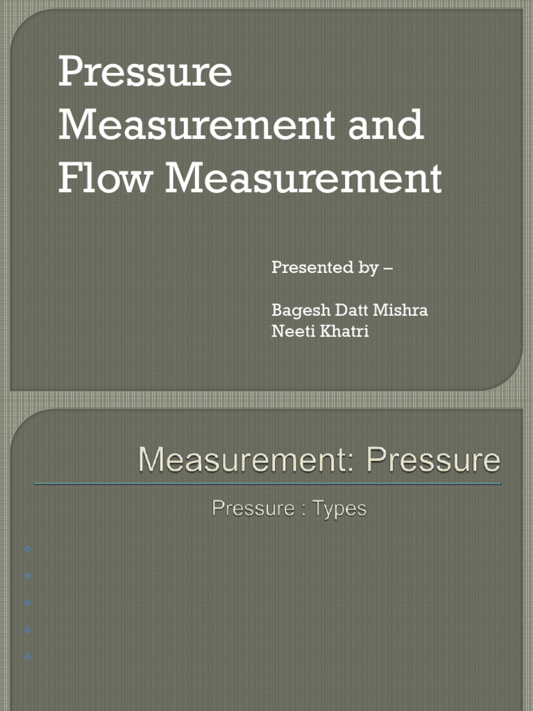 C&I PPT On Pressure and Flow Measurement | PDF | Pressure Measurement | Flow Measurement