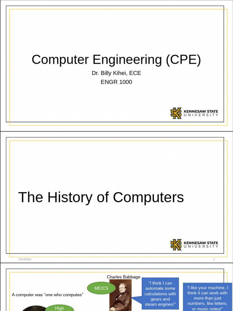 ECE WEEK1 ComputerEngineering | PDF | Central Processing Unit | Engineering