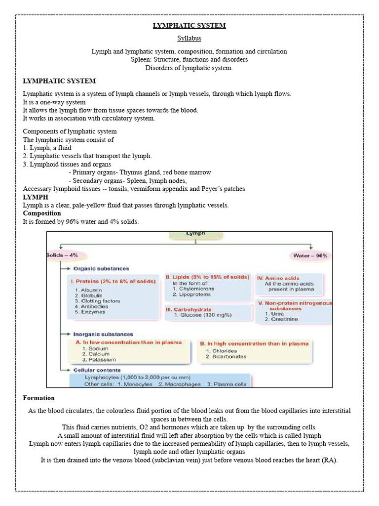 Lymphatic System | PDF | Lymphatic System | Lymph