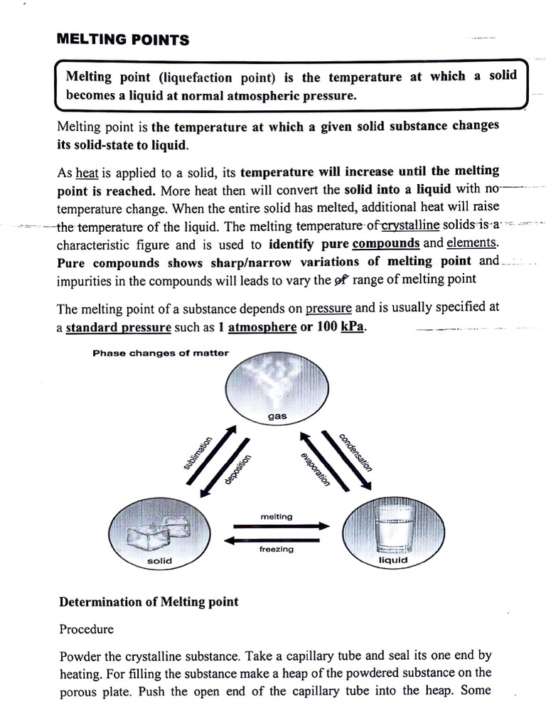 Melting Point | PDF | Melting Point | Chemical Compounds