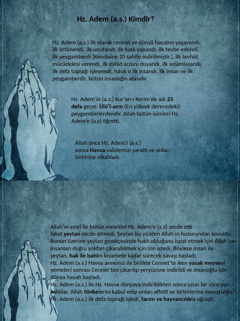 Hz. Adem (A.s.) Kimdir?: 25 Defa Ülü'l-Azm | PDF