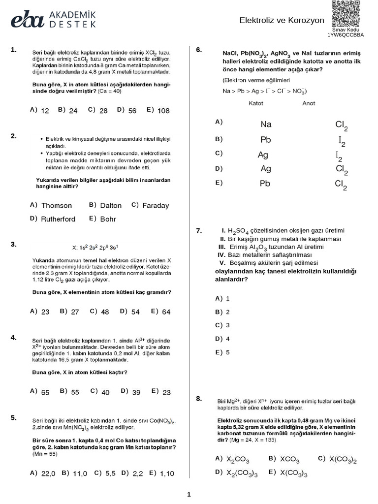 Elektroliz Ve Korozyon | PDF
