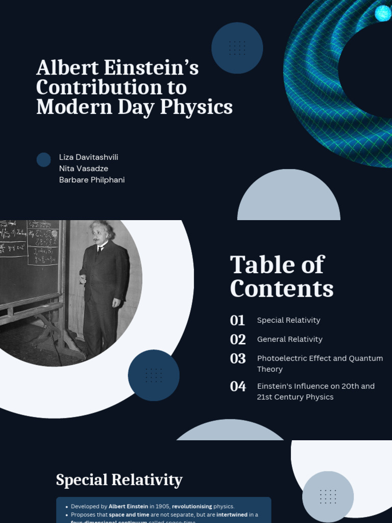 Albert Einstein's Contribution To Modern Day Physics | PDF | General ...