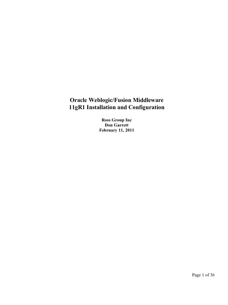 RGI OracleWLS FMW11gR1 Install Config | PDF | Command Line Interface | Windows Registry