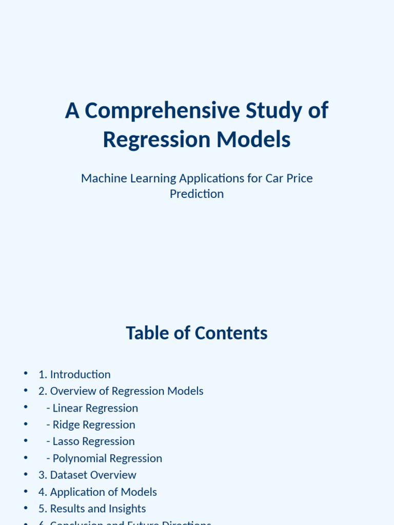 Regression Presentation | PDF | Regression Analysis | Linear Regression