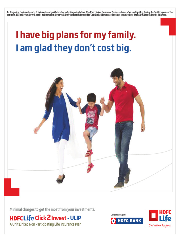 HDFC Click2Invest-ULIP HDFC Bank Brochure | PDF | Insurance | Life ...