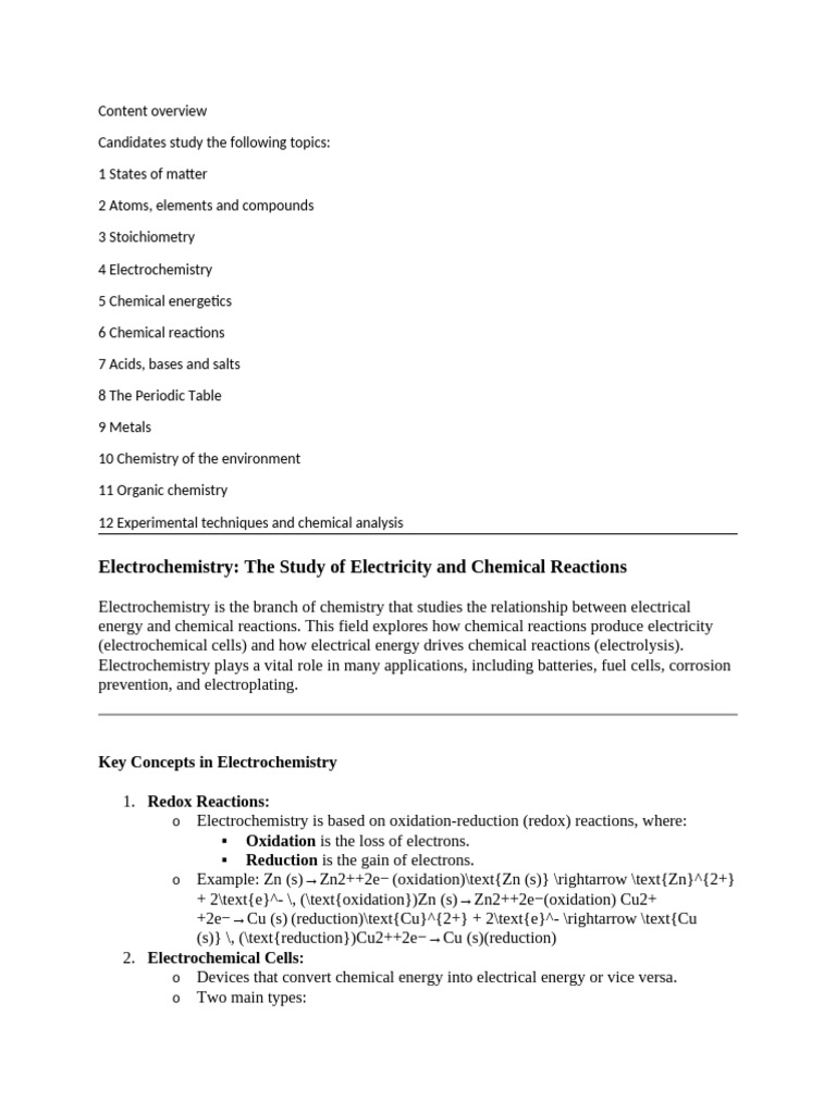 Chemistry | PDF | Electrochemistry | Redox