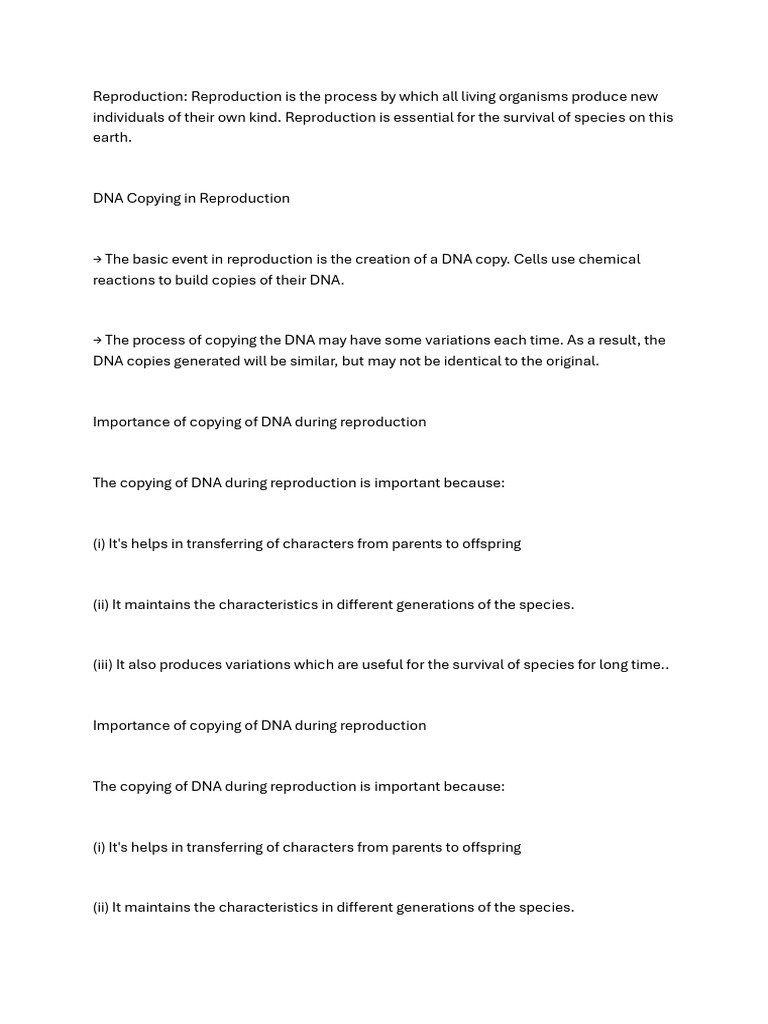 How Do Organisms Reproduce Notes (Asexual Reproduction) | PDF ...