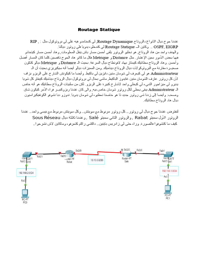 Routage Statique Darija | PDF