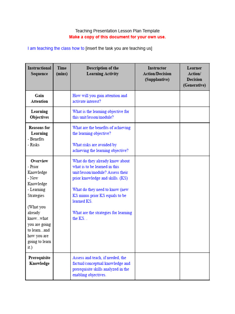 Guided Experiential Learning Lesson Plan Template | PDF | Learning ...