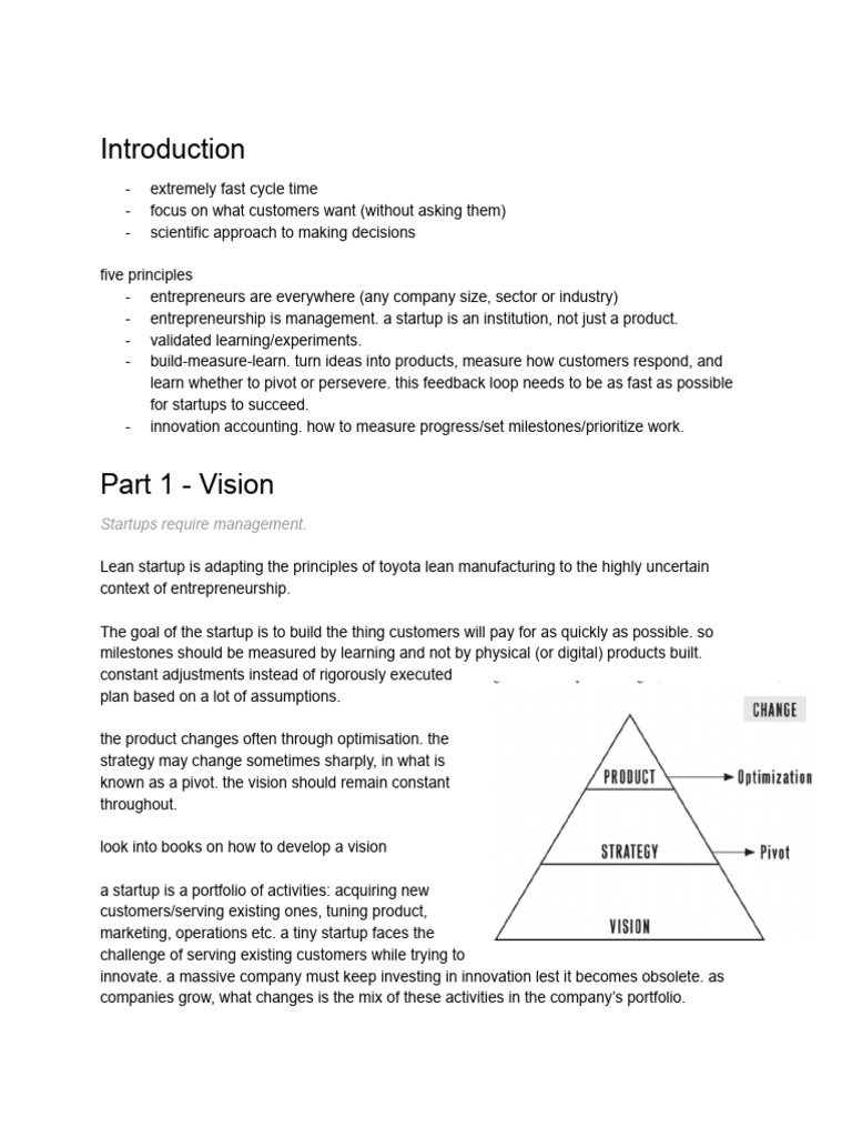 Lean Startup Notes | PDF