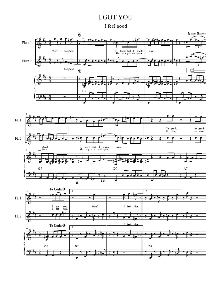 I Feel Good (Fl+Cl+Piano) GENERAL | PDF