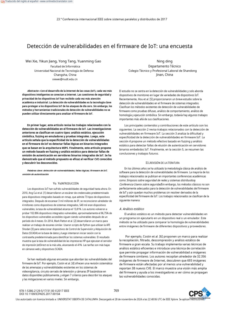 Vulnerability Detection in IoT Firmware A Survey - En.es | PDF | Internet de las Cosas ...
