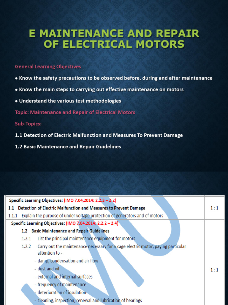 Electric Motor Maintenance Guide | PDF | Electric Motor | Insulator ...