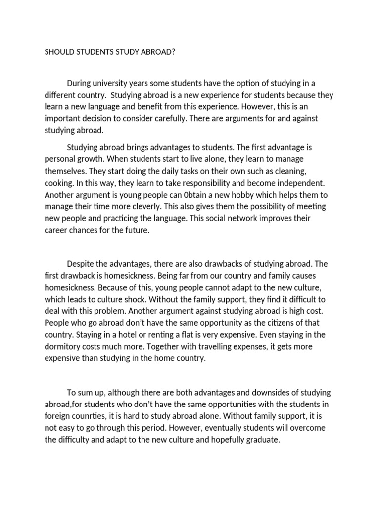 Studying Abroad | PDF