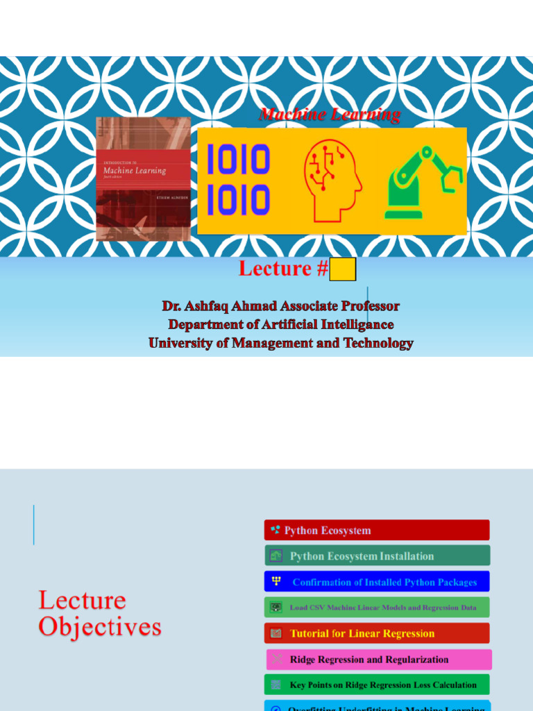 3-Machine Learning Lecture # 3 by Dr. Ashfaq Ahmad | PDF
