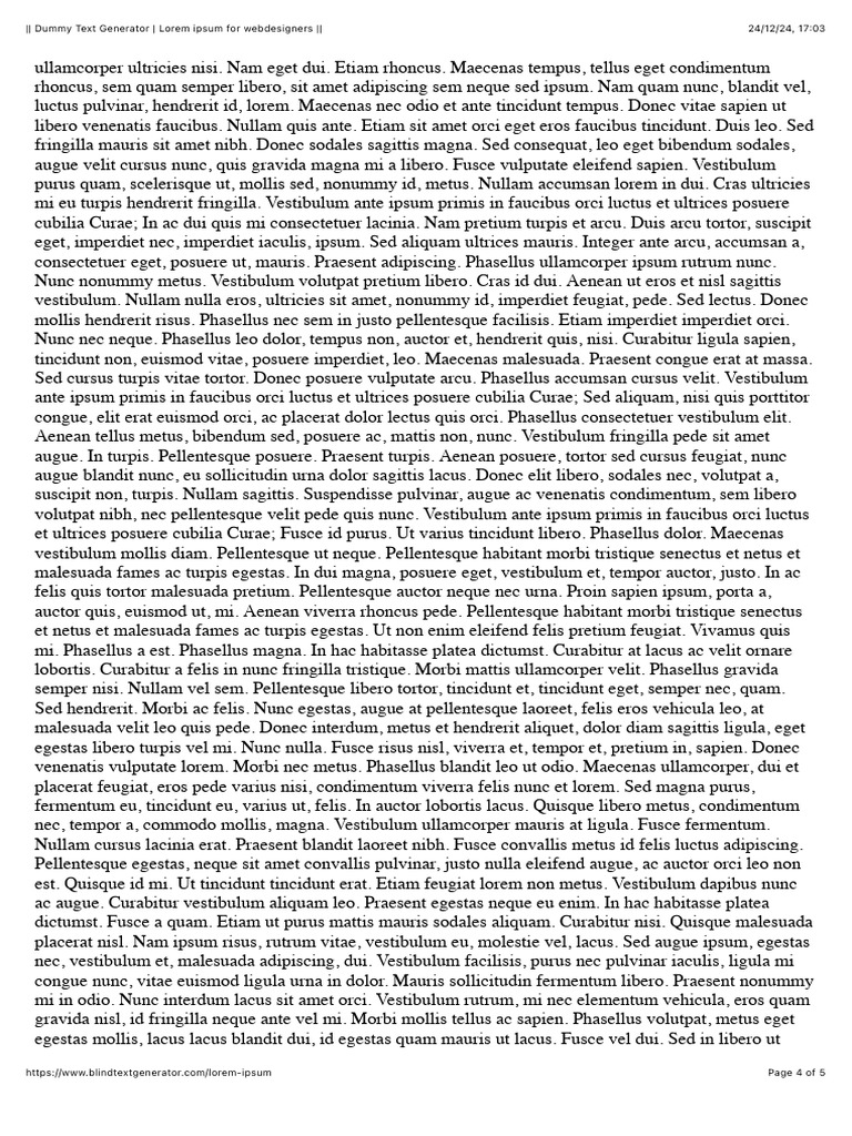 Dummy Text Generator - Lorem Ipsum For Webdesigners | PDF