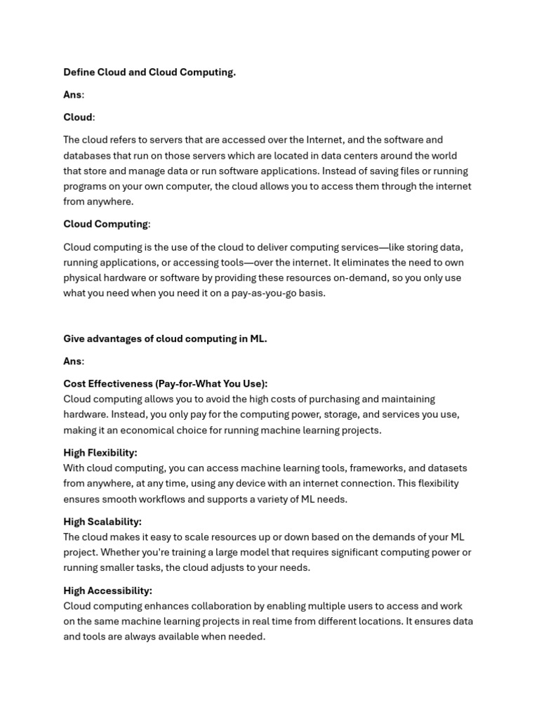 CCD UNIT 1 | PDF | Cloud Computing | Scalability