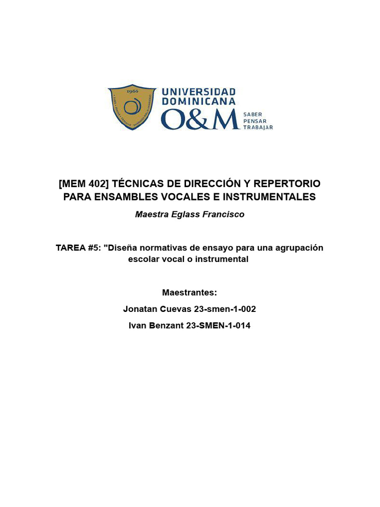 Tarea 5, Ivan y Jonatan | PDF | Coro