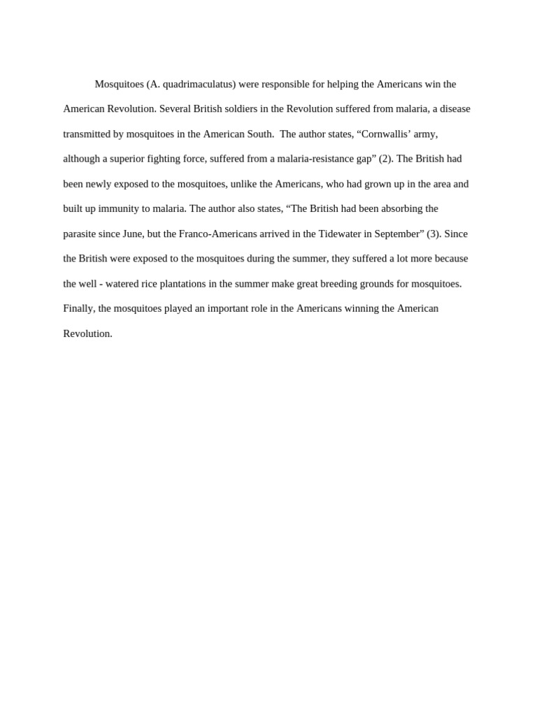 Mosquito Am. Rev Argument | PDF