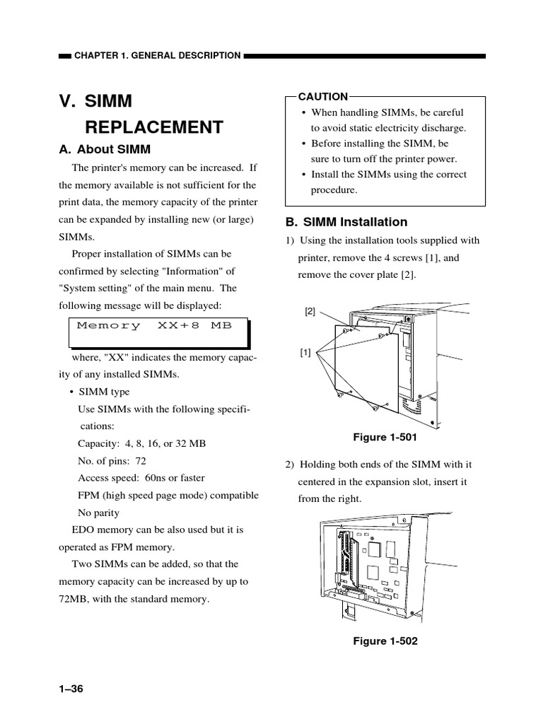 SIMM Installation Guide for Printers | PDF