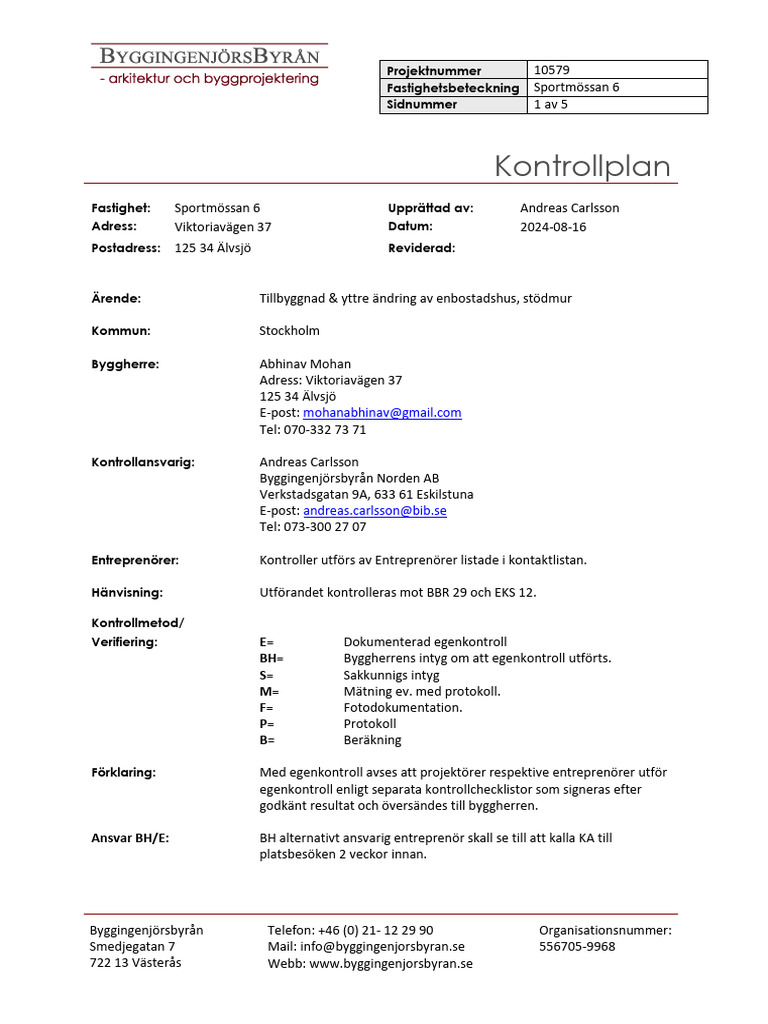 10579 Sportmössan förslag till Kontrollplan | PDF