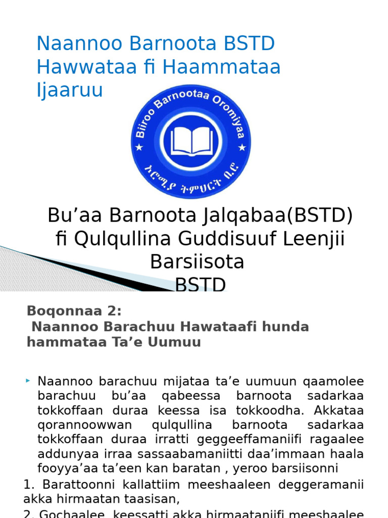 Barnoota - BSTD Hawwataa Gochuu | PDF