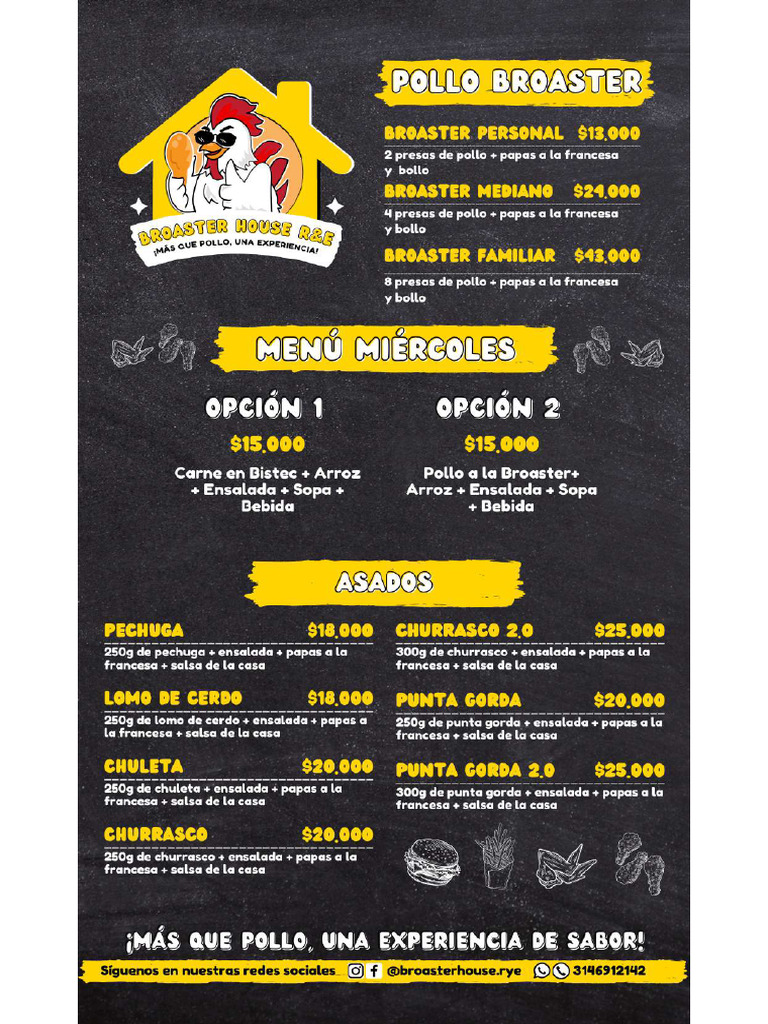 Menús - Miercoles Broaster House | PDF