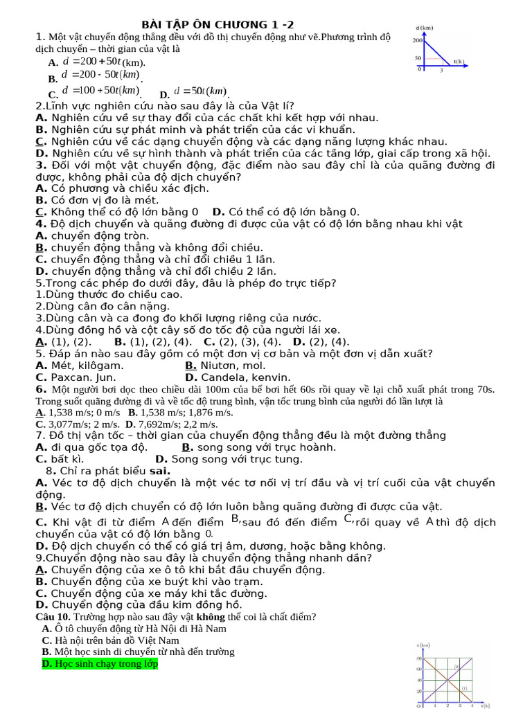 Bai Tap Vat Li 10 CTST Chuong 12 | PDF