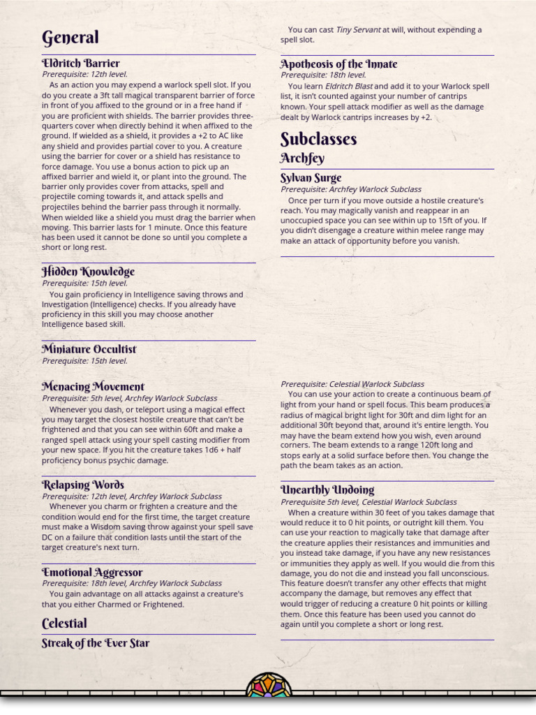 New Eldritch Invocations - GM Binder | PDF