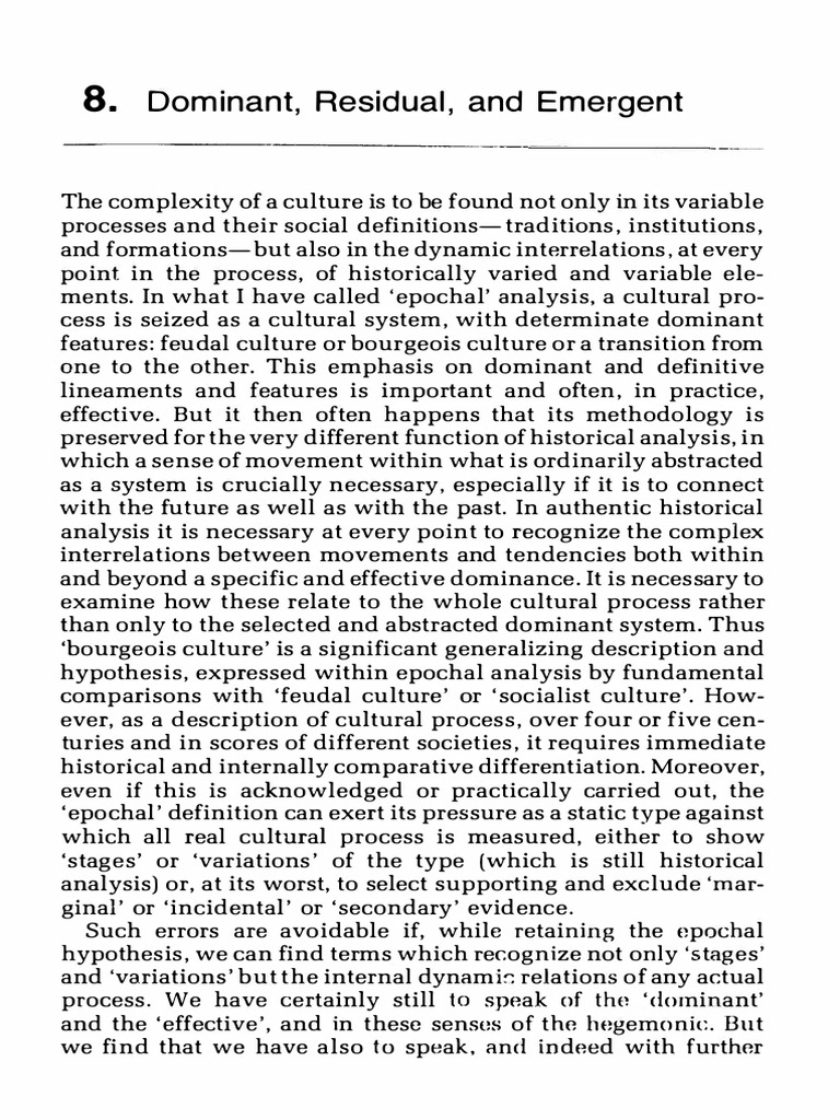 Dominant, Residual and Emergent | PDF | Consciousness | Experience